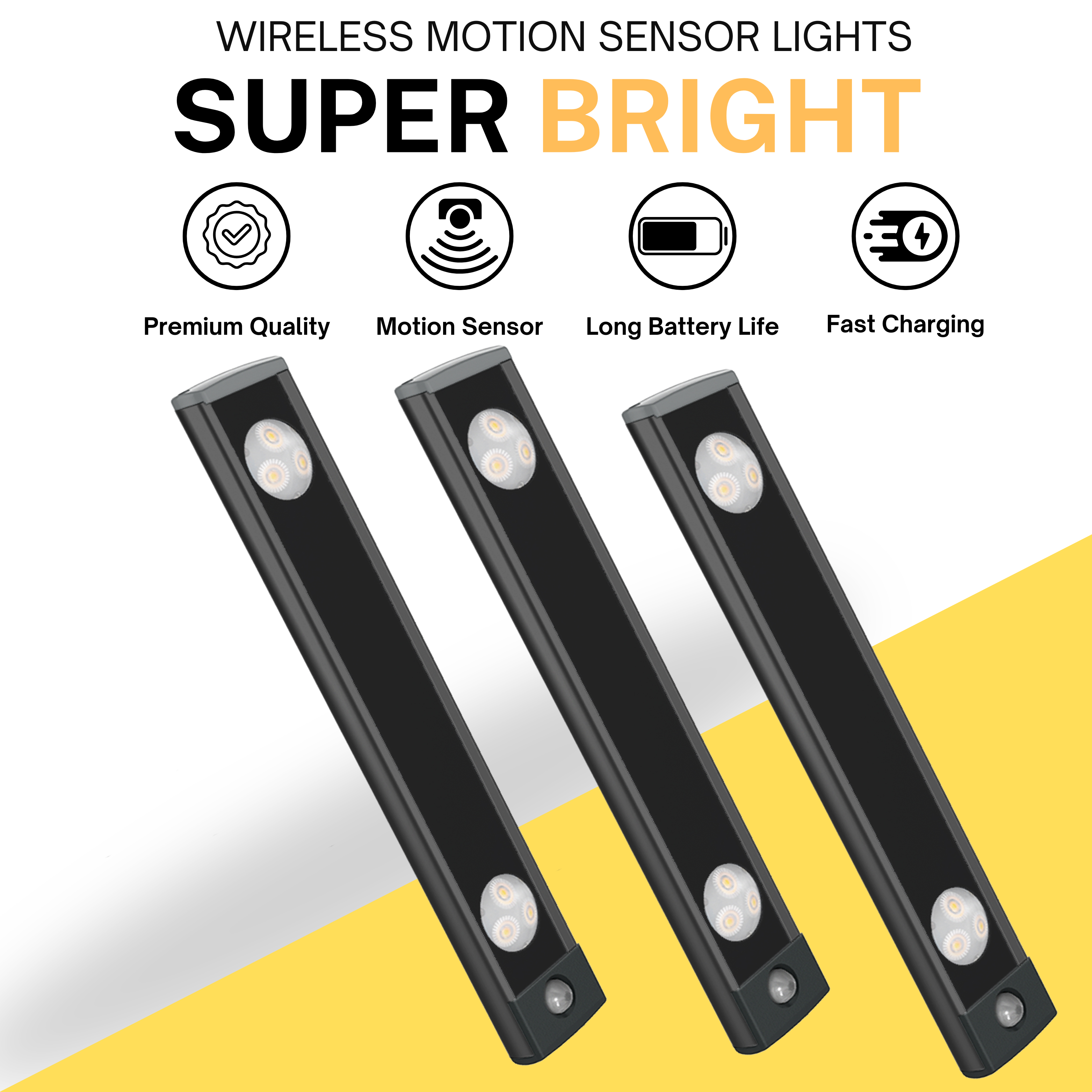 Rechargeable LED Motion Sensor Lights | Wireless Under Cabinet Lighting ...
